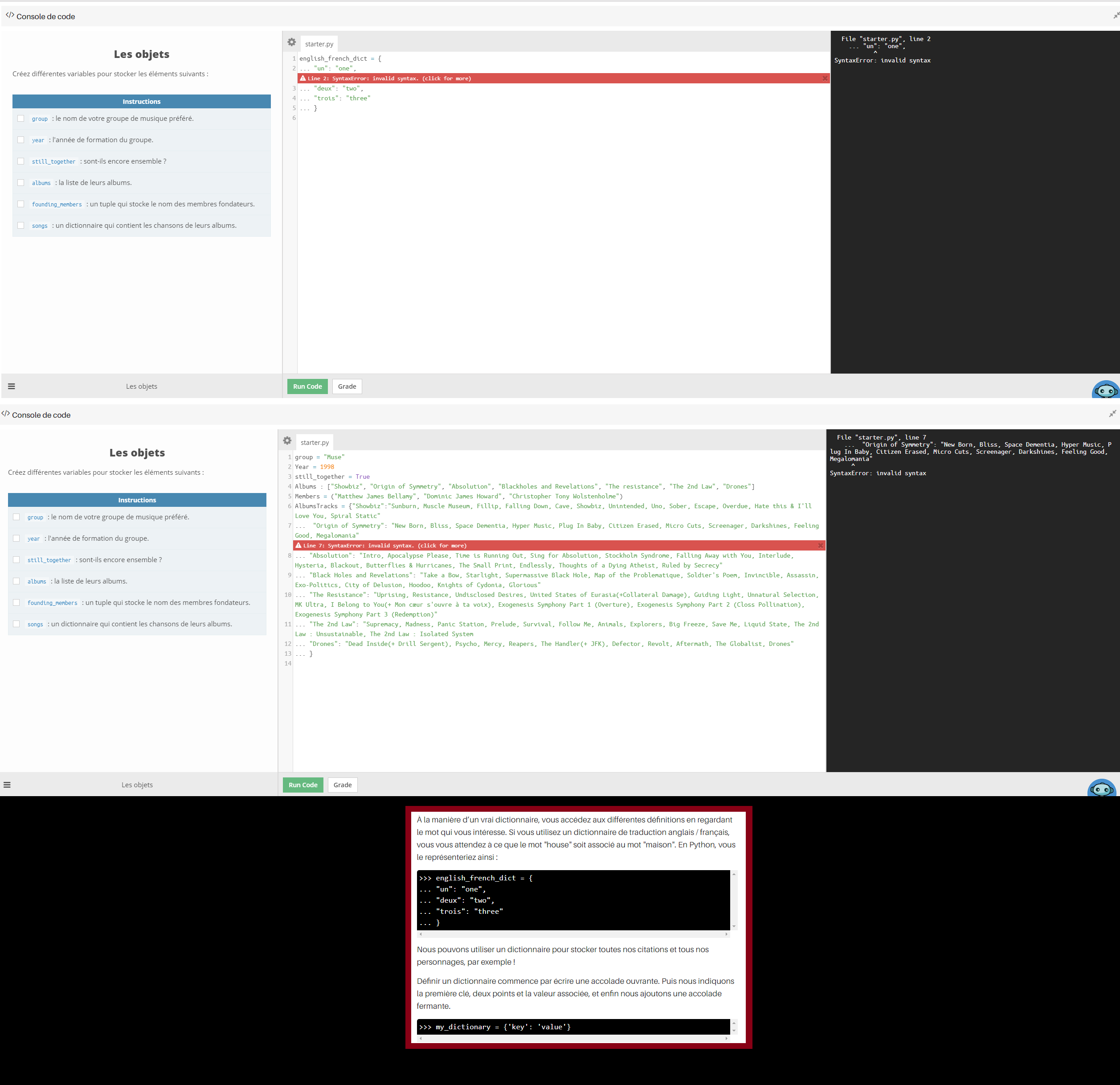 Petit problème Dictionnaire Python par Herbrax212 - page 1 - OpenClassrooms